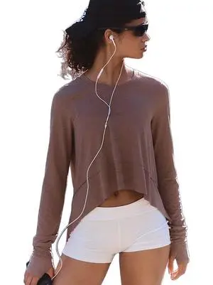 Free People Tempo UV Protection Long Sleeve Tee Sandstorm