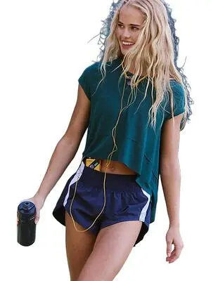 Free People Tempo UV Protection Short Sleeve Tee Evergreen