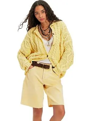 Free People Opal Knit Cardigan - Lemon Drop