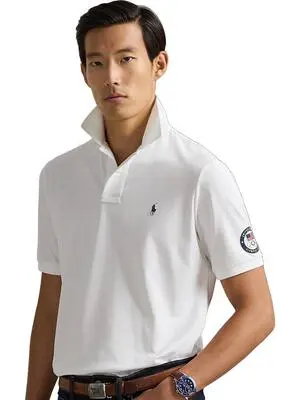 Ralph Lauren Team Usa Stretch Mesh Polo Shirt - Ceramic White