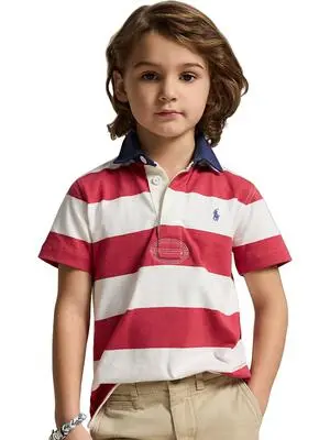 Ralph Lauren Striped Cotton Short-sleeve Rugby Shirt - Nantucket Red