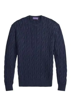 Ralph Lauren Cable-knit Cotton-silk Sweater - Classic Chairman Navy