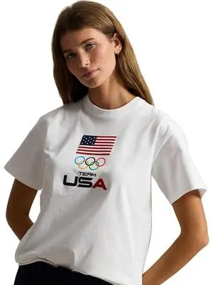 Ralph Lauren Team Usa Cotton Jersey Tee - White