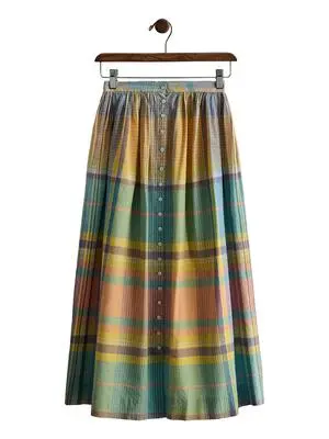Ralph Lauren C. 1985 Plaid Cotton Skirt - Multi