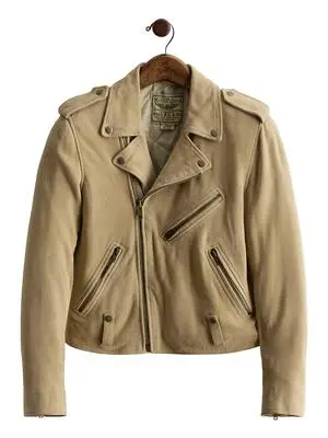 Ralph Lauren Suede Moto Jacket - Tan