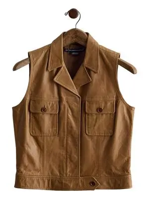 Ralph Lauren C. 1995 Leather Vest - Tan