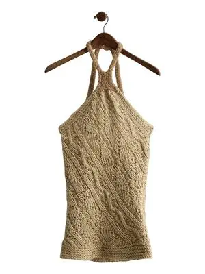 Ralph Lauren Hand-knit Halter Top - Tan