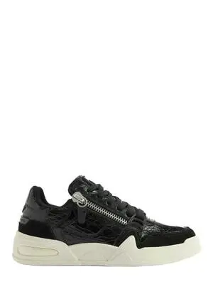 GIUSEPPE ZANOTTI Crocodile Print Trainers - Black