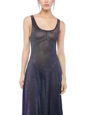 PACO RABANNE Flared Hotfix Knit Dress