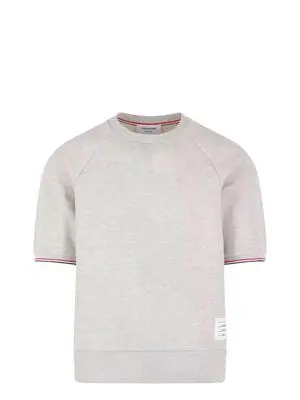 Thom Browne Piqué Short-sleeve Sweatshirt - Grey
