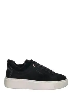 ALEXANDER SMITH Faux Fur-trim Platform Sneakers - Black