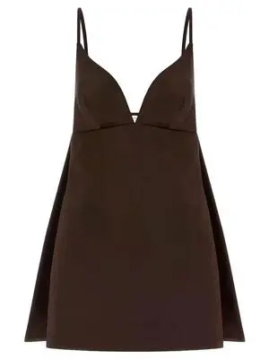 Elisabetta Franchi Duchesse Mini Dress - Brown