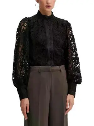 Bardot Laced Button-down Shirt - Black