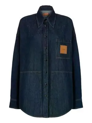 Missoni Logo-patch Chest-pocket Shirt - Blue