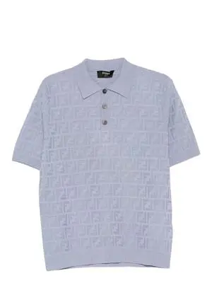 Fendi Logo-pattern Polo Shirt - Blue