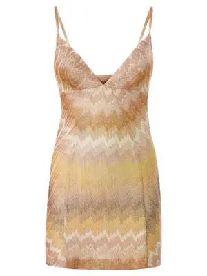 Missoni Chevron Pattern Mini Dress - Neutrals
