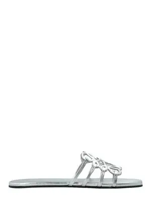 Loewe Cut-out Detail Flat Sandals - Silver