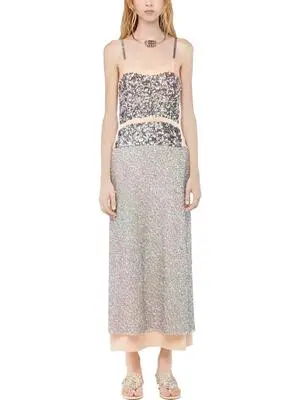 Rabanne Sequin-embellished Strap Dress - Neutrals