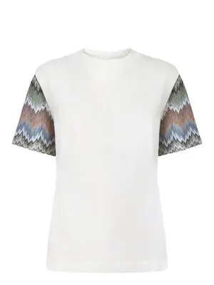 Missoni Zigzag-sleeve Crew-neck T-shirt - White