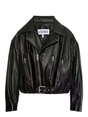 Loewe Zip-detail Belted Jacket - Black