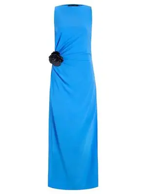 Proenza Schouler Indria Flower-detail Maxi Dress - Blue