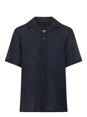 Brioni Short-sleeve Linen Shirt - Blue