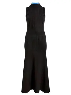 Proenza Schouler White Label Ezme Ribbed-Knit Dress Black