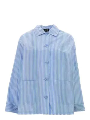 IRIE' Striped Shirt Jacket - Blue