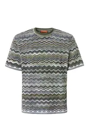 Missoni Chevron-pattern Knit T-shirt - Grey