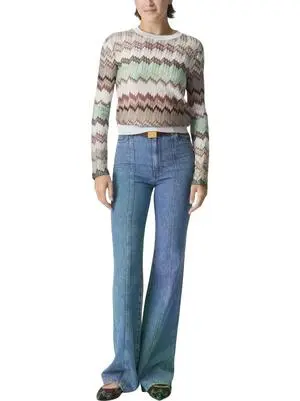 Missoni Chevron-Pattern Sweater Neutrals
