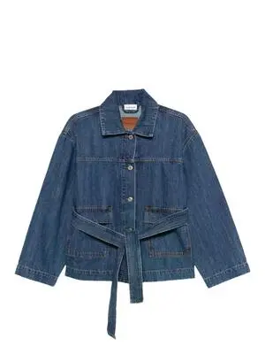 P.a.r.o.s.h Belted Denim Jacket - Blue