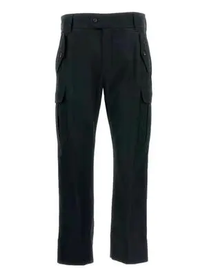 Alexander McQueen Buttoned Cargo-pocket Trousers - Black