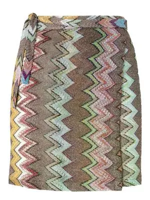 Missoni Zigzag-pattern Beach Skirt - Brown