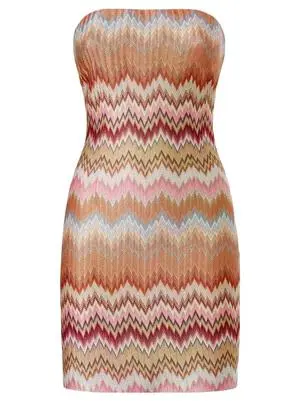 Missoni Chevron Strapless Mini Dress - Pink