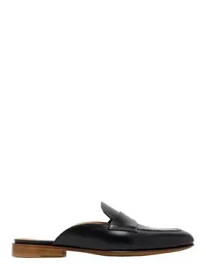 Magnanni Leather Mules - Black