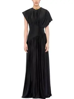 Rabanne Ruched Satin Dress - Black