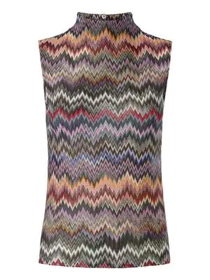 Missoni Knit Snake-pattern Top - Blue