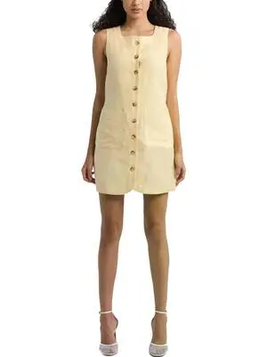 Posse Button Sleeveless Mini Dress - Neutrals