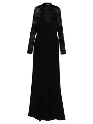 Christopher Esber Ruched Long-sleeve Midi Dress - Black