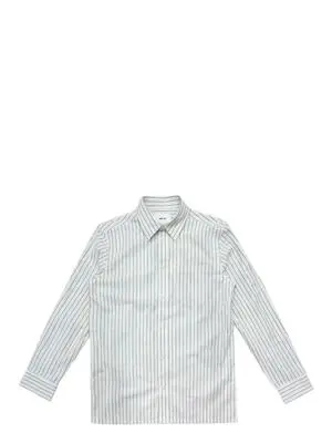 Nn07 Striped Patch-pocket Shirt - Black