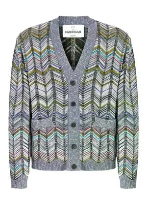 Missoni Chevron-pattern Cardigan - Grey