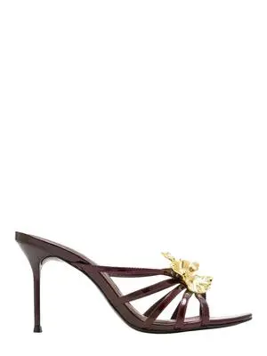 Schutz Flora Floral Stiletto Sandals - Brown
