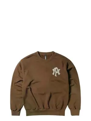 NO PROBLEMO Embroidered Crew-neck Sweatshirt - Brown