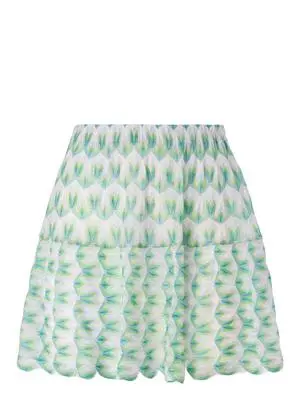 Missoni Geometric-pattern Pleated Mini Skirt - White