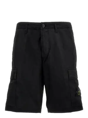 Stone Island Paracadute Cargo Shorts - Black