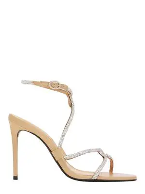 Schutz Crystal-embellished Stiletto Sandals - Silver