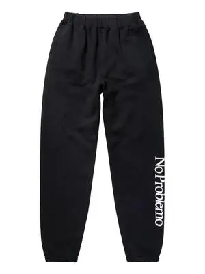 NO PROBLEMO Side Logo Track Pants - Black