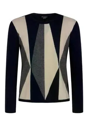 Emporio Armani Geometric Pattern Sweater - Blue