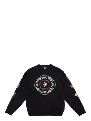 IUTER Floral Embroidered Sweater - Black