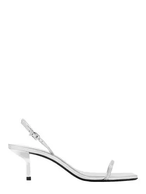 Schutz Judith Square-toe Heeled Sandals - Silver